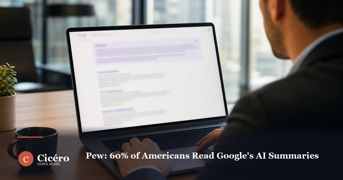 Pew: 60% of Americans Read Google's AI Summaries (2026)